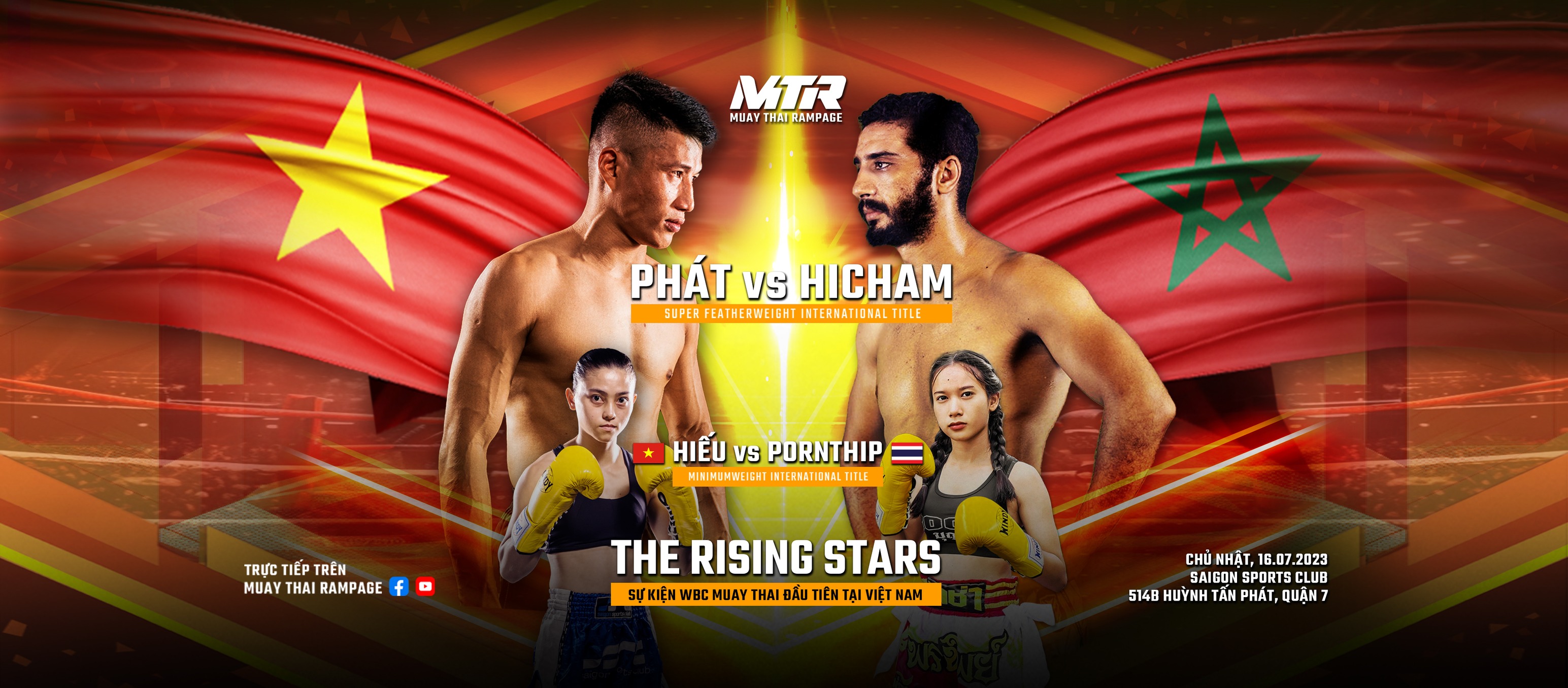 Trực tiếp Muay Thai Rampage: Minh Phát - Hữu Hiếu tranh đai quốc tế